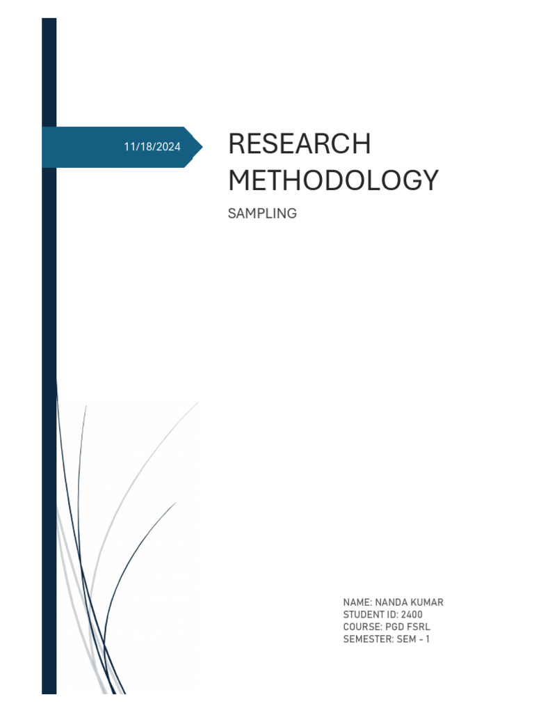 Research Methodology: Sampling Techniques | PDF | Sampling (Statistics ...