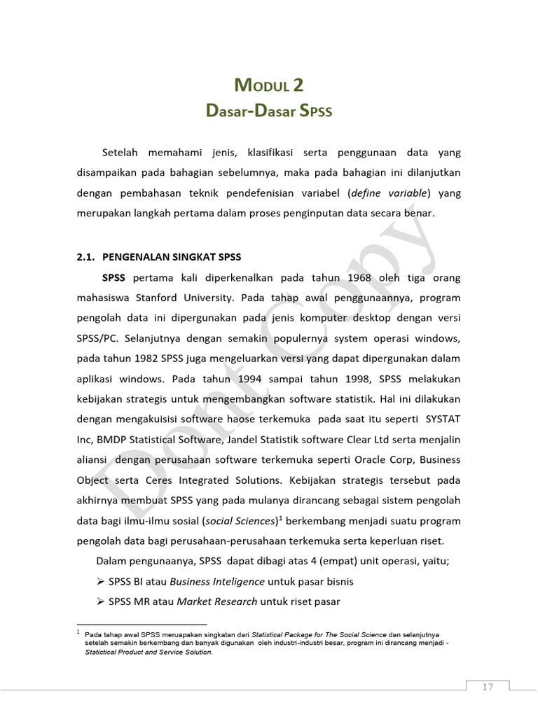 Panduan Dasar SPSS untuk Pemula | PDF