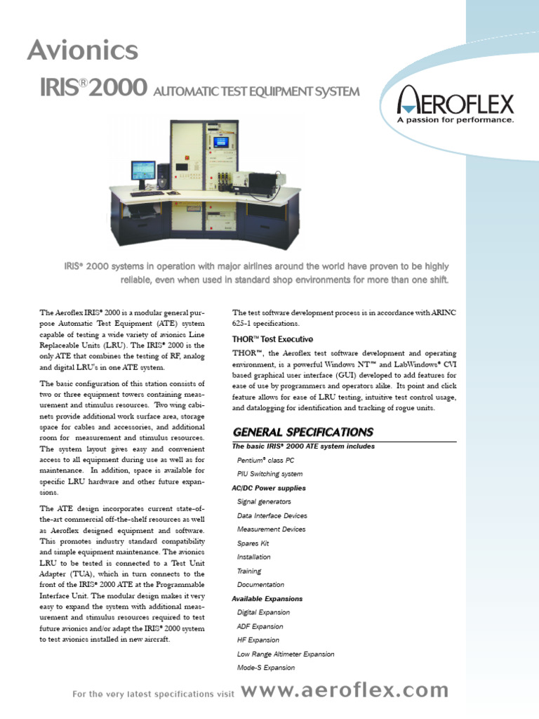 IRIS 2000 Specification Sheet | PDF | Computing | Computer Engineering