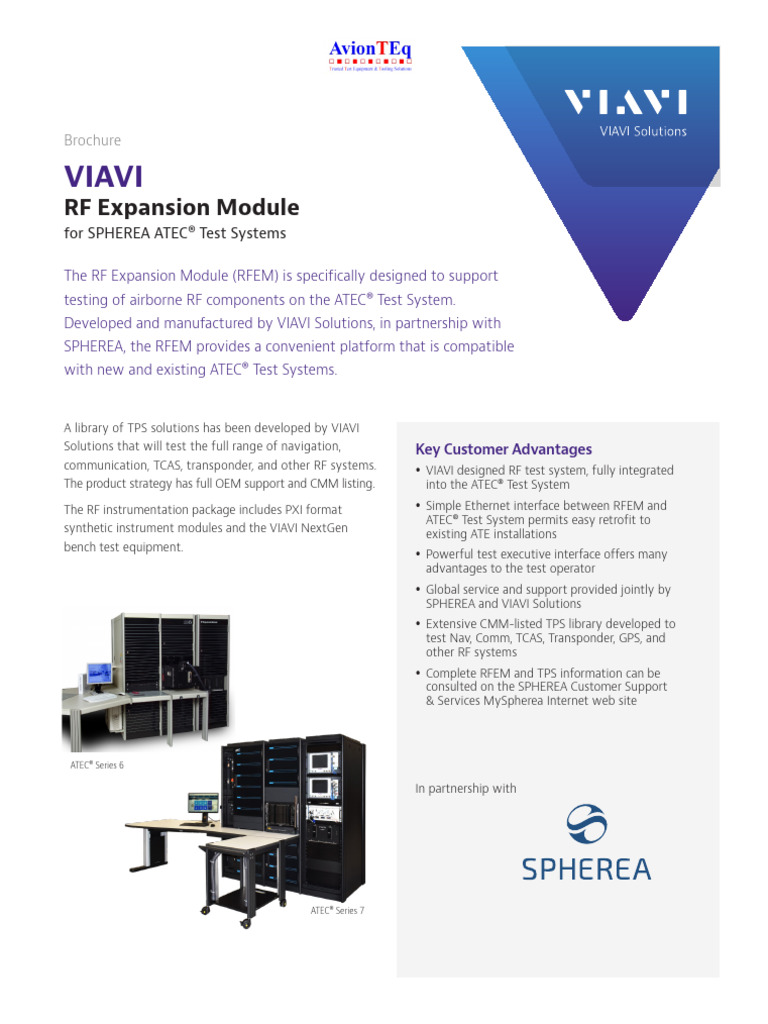 Viavi Aeroflex RF Expansion Module RFEM Specification Sheet | PDF ...