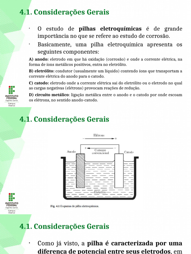 Aula 3 - Pilhas Eletroquímicas | PDF | Corrosão | Eletrodo