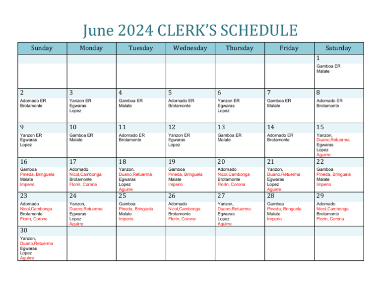 June Clerks | PDF