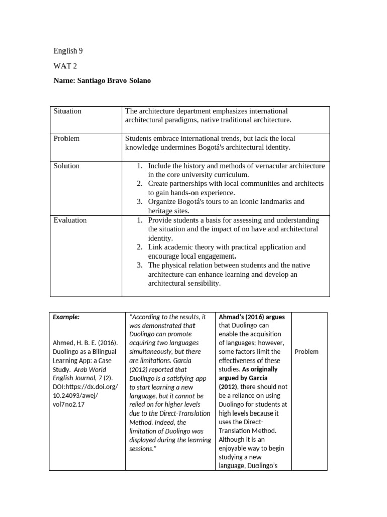 English 9_WAT 1_Outline | PDF | Identity (Social Science) | Design