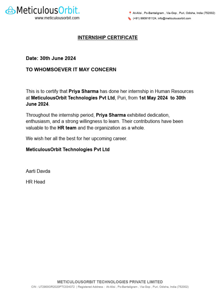 Internship-Cert | PDF