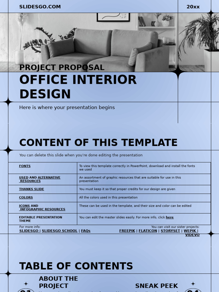 Office Interior Design Project Proposal by Slidesgo | PDF | Planets ...