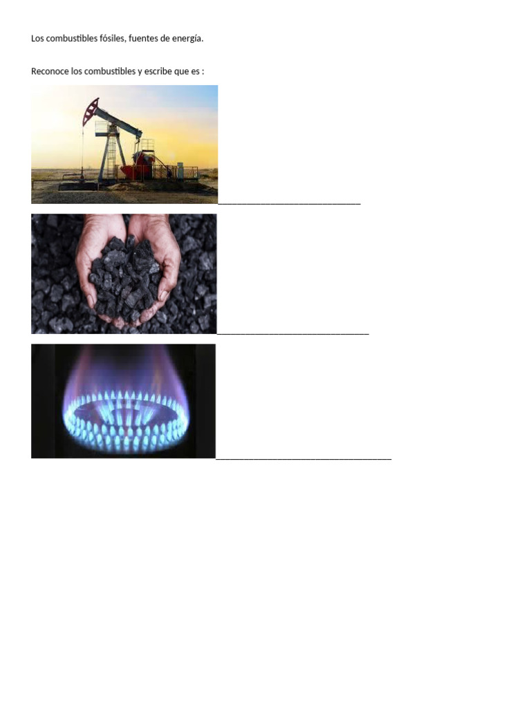 Los Combustibles Fósiles Identificar | PDF