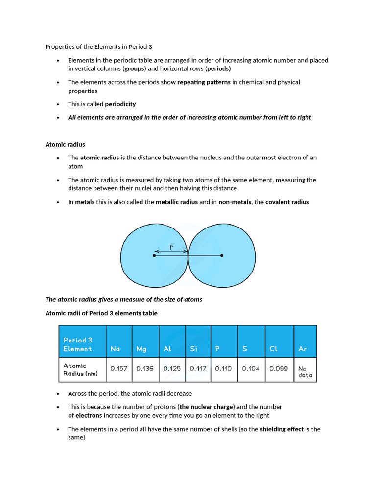 Period 3 A Level Notes | PDF | Ion | Hydroxide