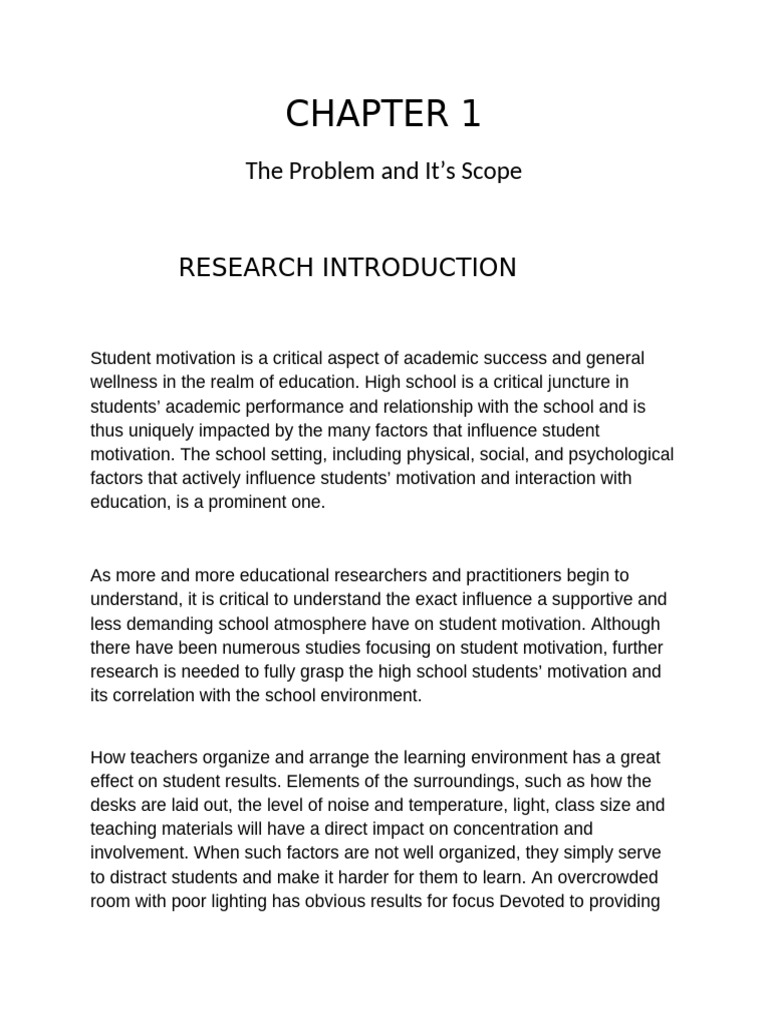 Research Chapter 1-Group 3 | PDF | Motivation | Motivational
