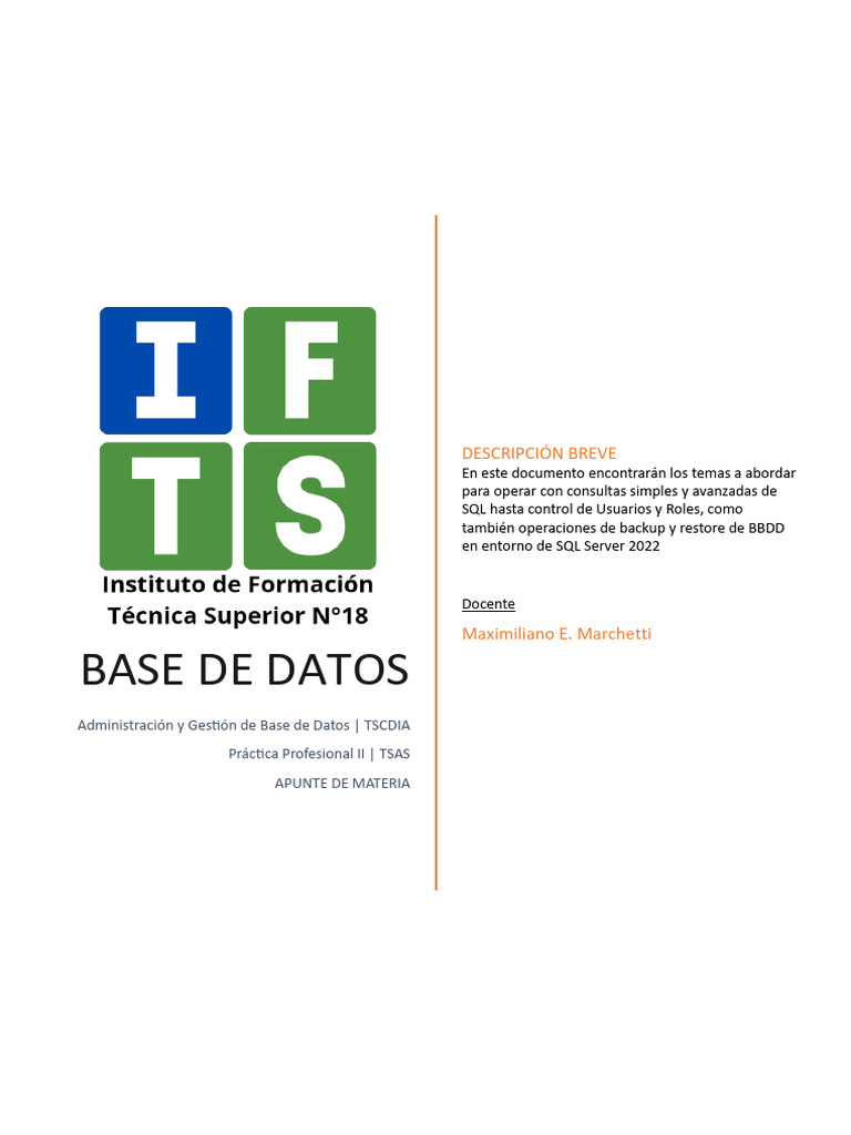 Teoría ADBD | PDF | SQL | Recuperación de información