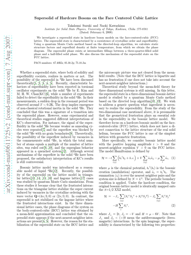 Takahumi Suzuki and Naoki Kawashima - Supersolid of Hardcore Bosons On ...
