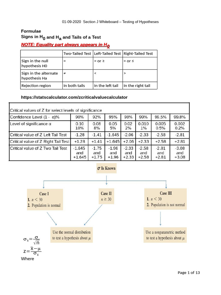 08 Hypotheses Formula & Questions | PDF | Statistical Significance | Hypothesis