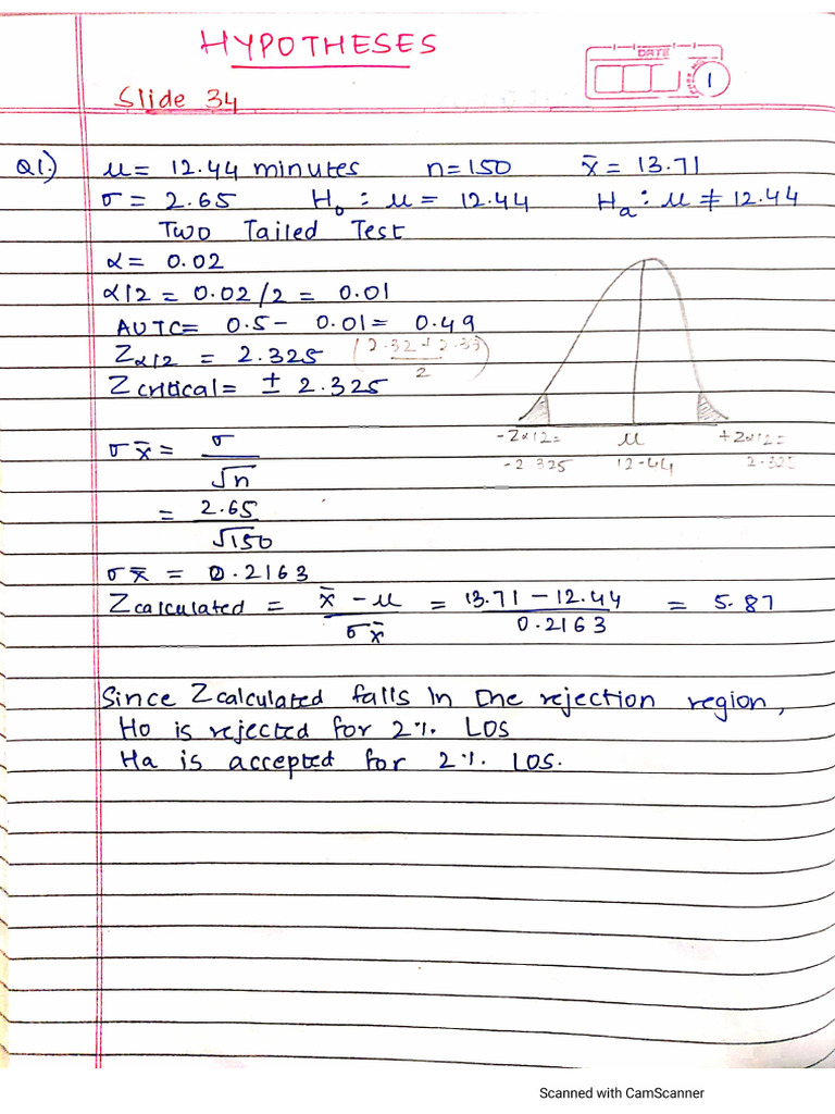 09 Hypotheses MT Solution | PDF