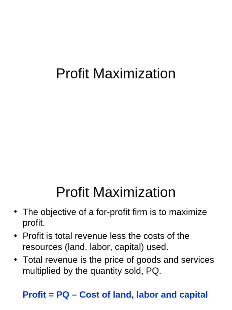 Profit Maximization Strategies Explained | PDF | Profit (Economics ...