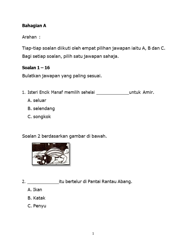 Set UASA BM Tahun 2 | PDF