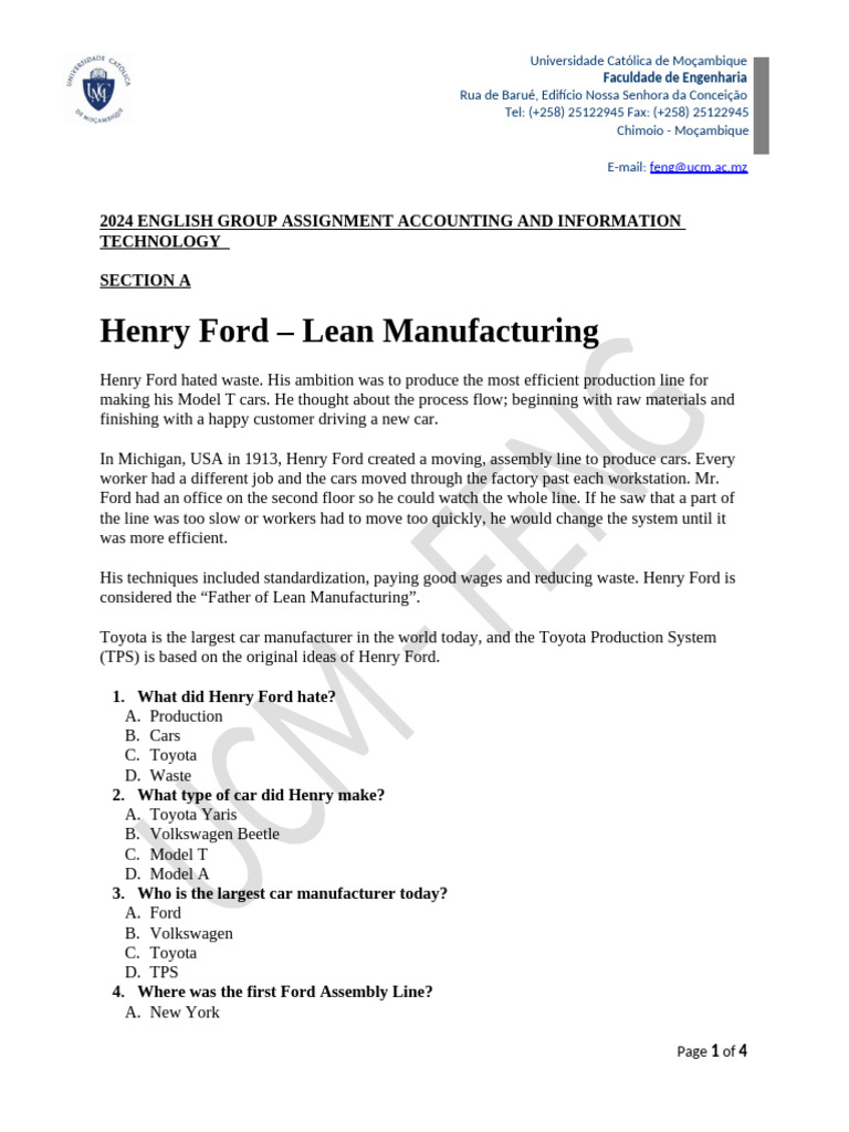 2024S2 - English Group Assignment For Contabilidade and Informatica | PDF | Lean Manufacturing ...