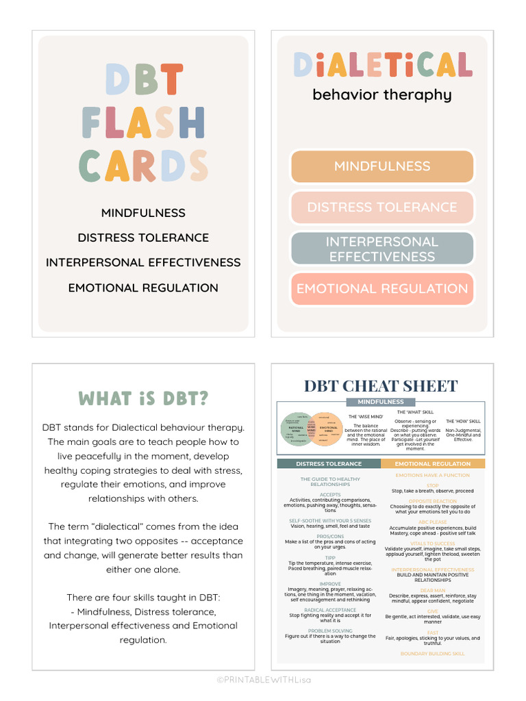 DBT Coping Skill Card | PDF | Dialectical Behavior Therapy ...