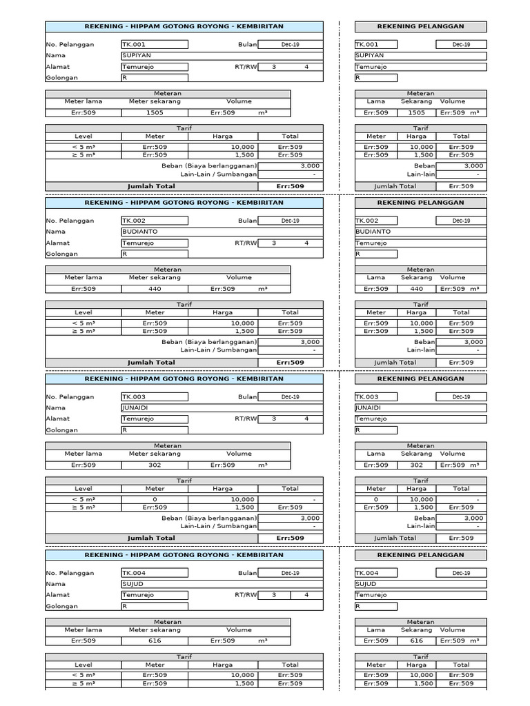 Catat Meter TK | PDF