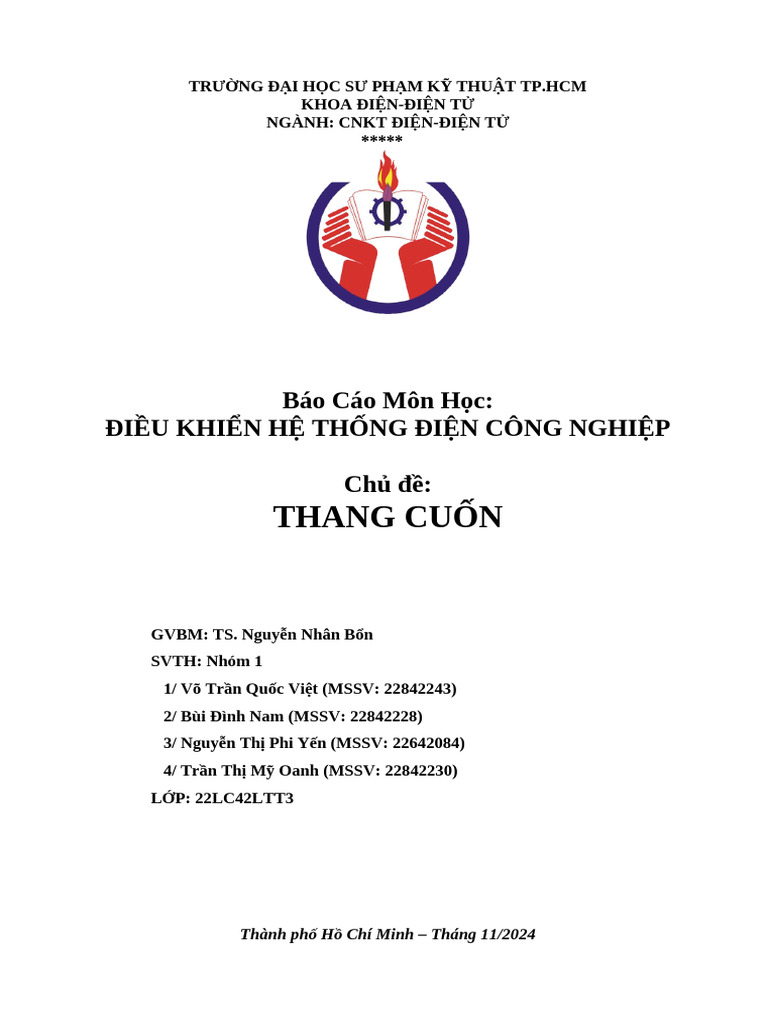 ĐIỀU KHIỂN HỆ THỐNG ĐIỆN - NHÓM 1 - 041124 | PDF