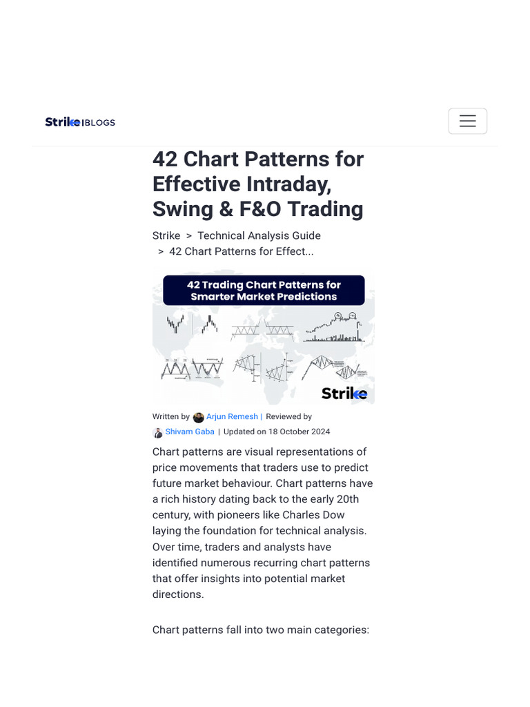 42 Chart Patterns for Intraday Trading | PDF | Market Trend | Technical ...