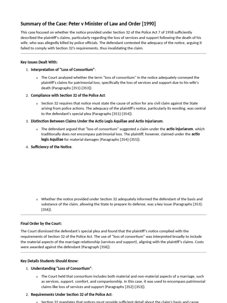 Peter v Minister of Law: Notice Compliance | PDF | Cause Of Action ...