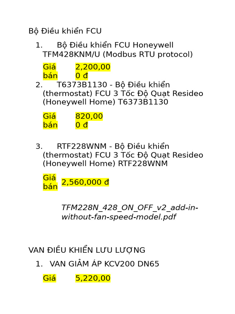 Bộ Điều khiển FCU | PDF
