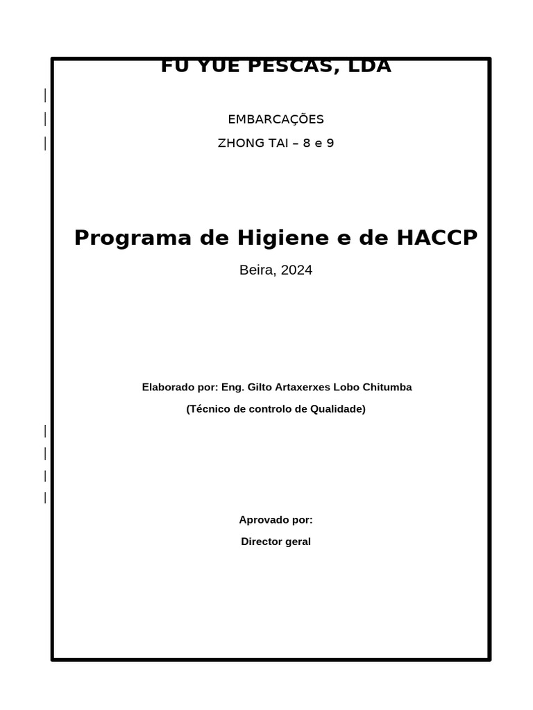 Fu Yue Fetificado | PDF | Análise de perigos e pontos críticos de controle | Política alimentar