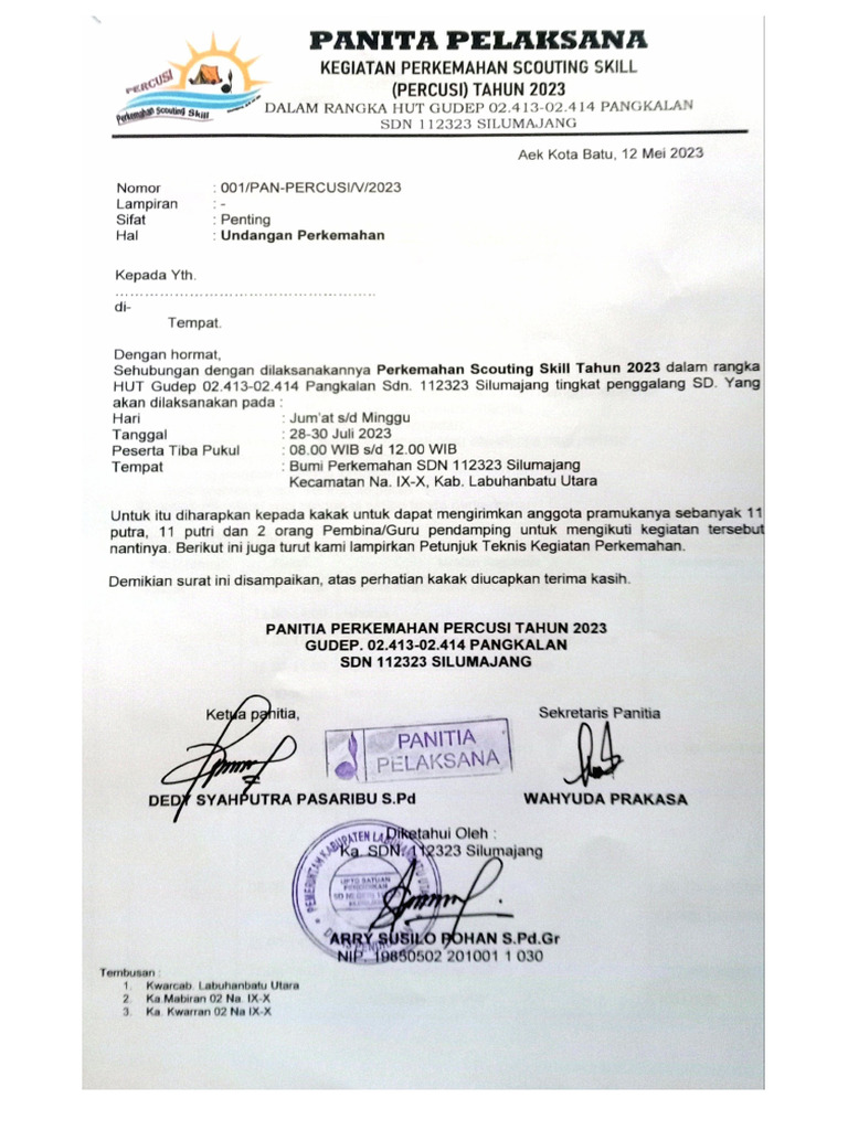 Undangan Kemah Percusi 2023 | PDF