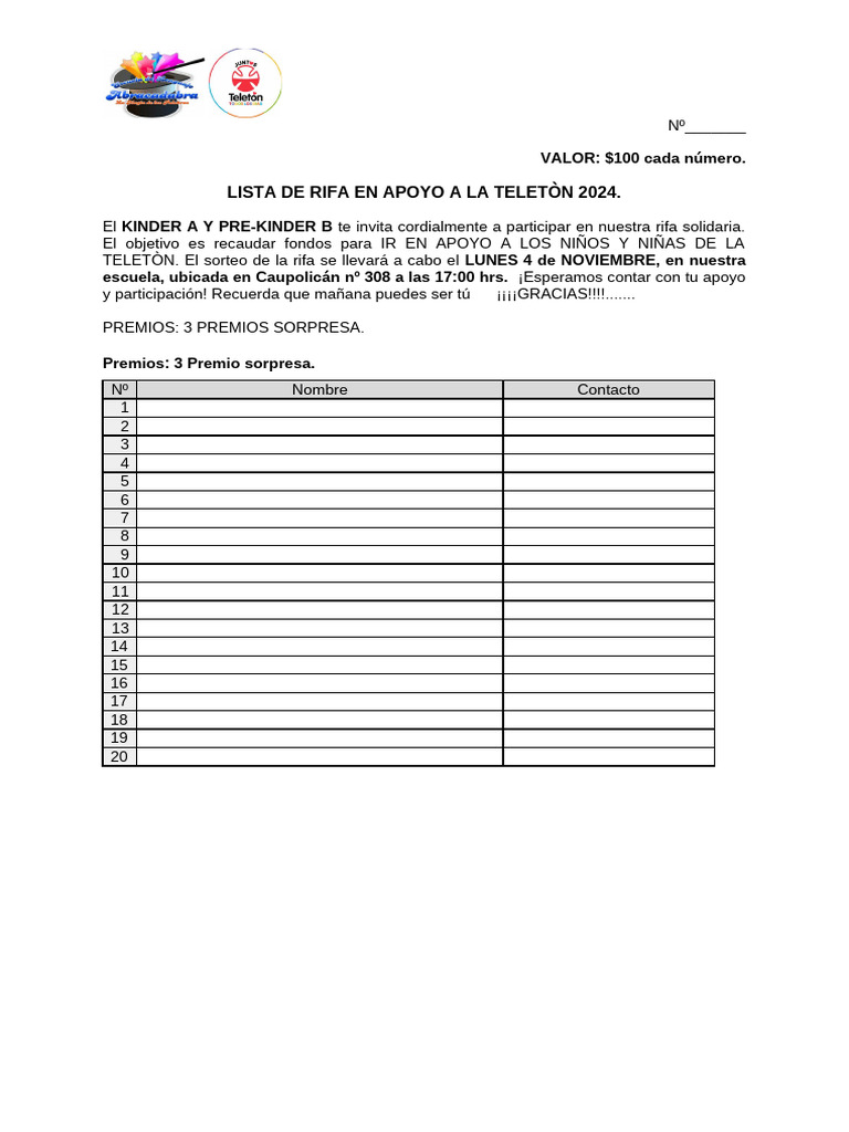 Rifa Teletòn | PDF | Cocina, comidas y vino