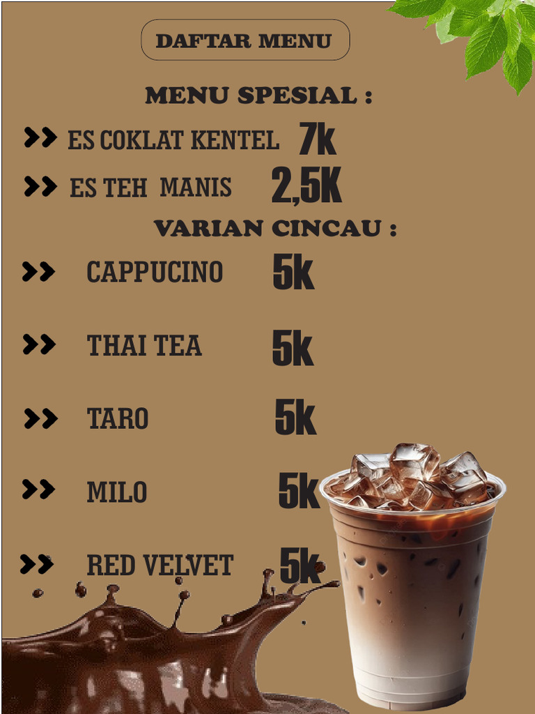 Es Coklat Kentel Es Teh Manis: Cappucino Thai Tea Taro Milo Red Velvet ...