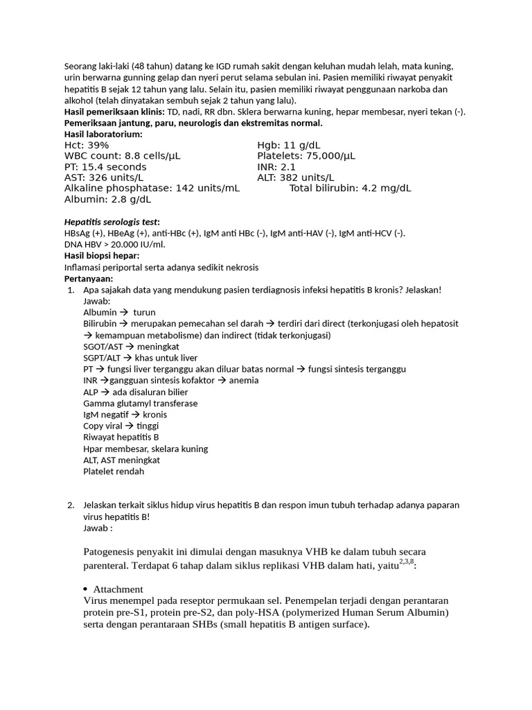 Soal Tutorial Hepatitis - Farmakoterapi II | PDF | Pengembangan Diri | Kesehatan Holistik