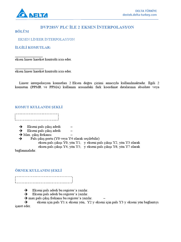 DVP PLC İnterpolasyon Komutları | PDF