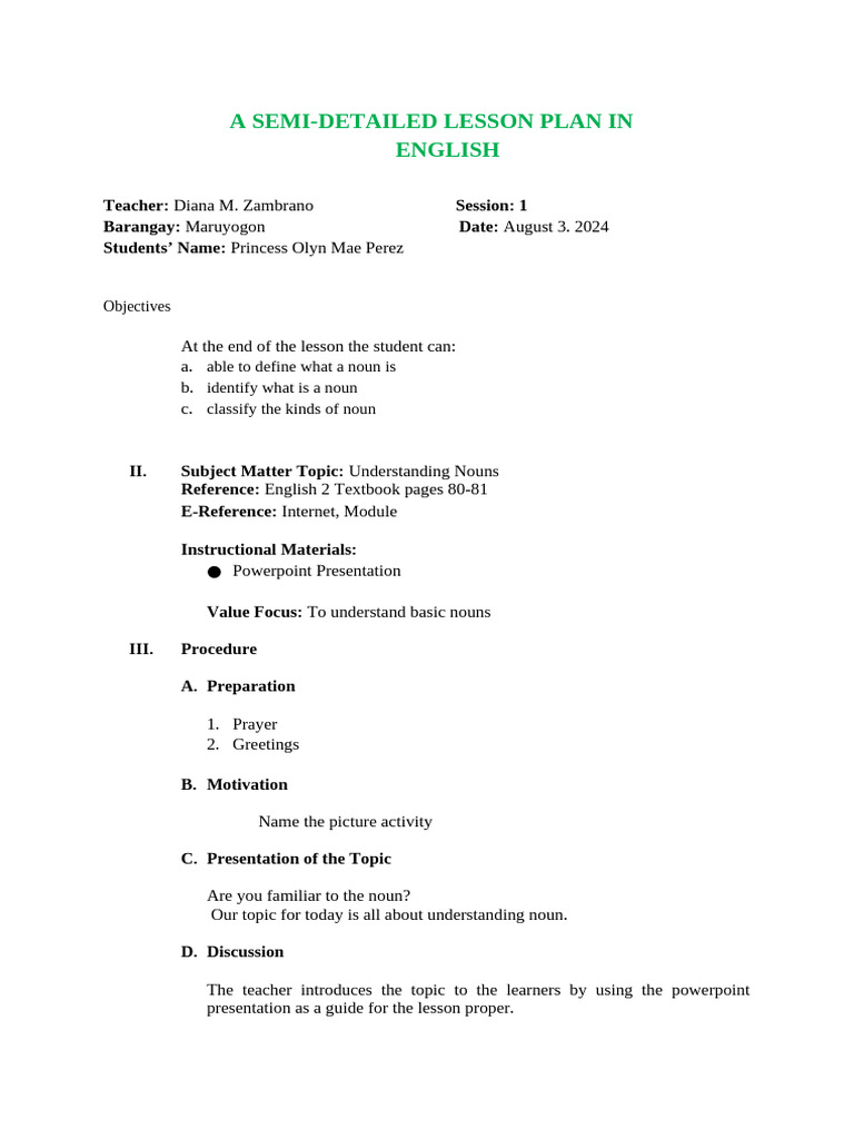 Lesson Plan Aug 3 | PDF | Learning | Behavior Modification