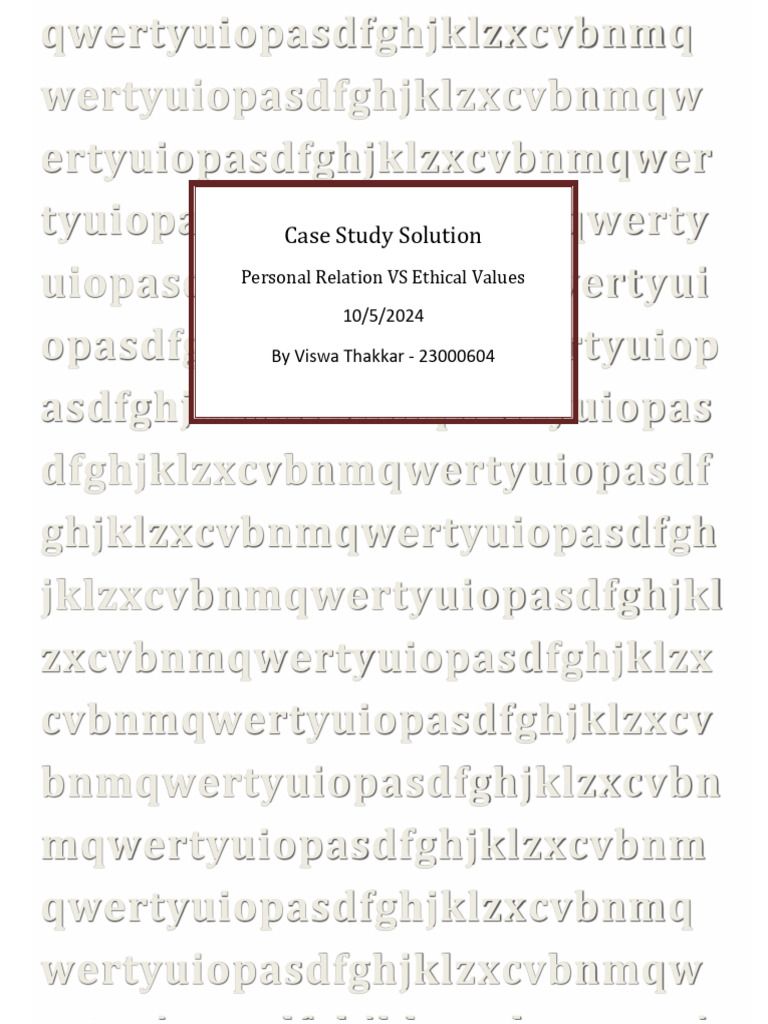 Case Study Answers | PDF | Psychology | Social Psychology