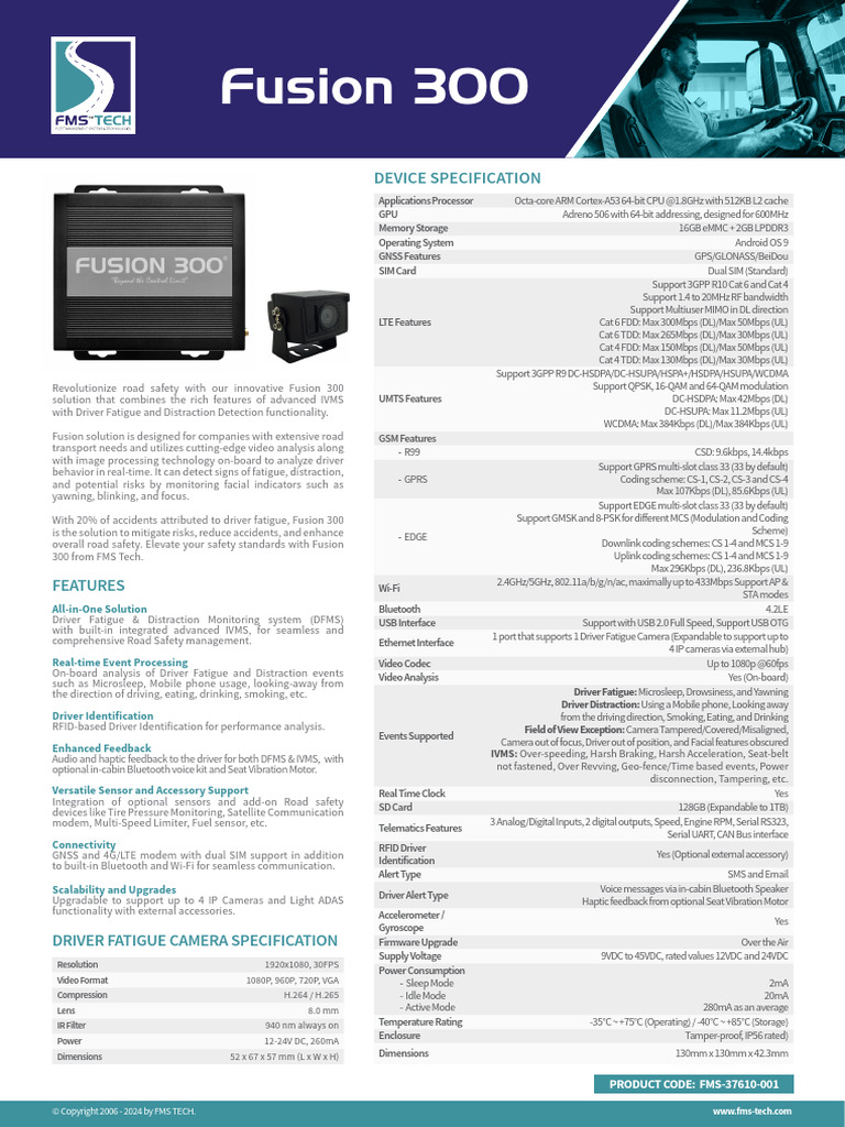 Fusion 300: Advanced Driver Safety System | PDF | Lte ...