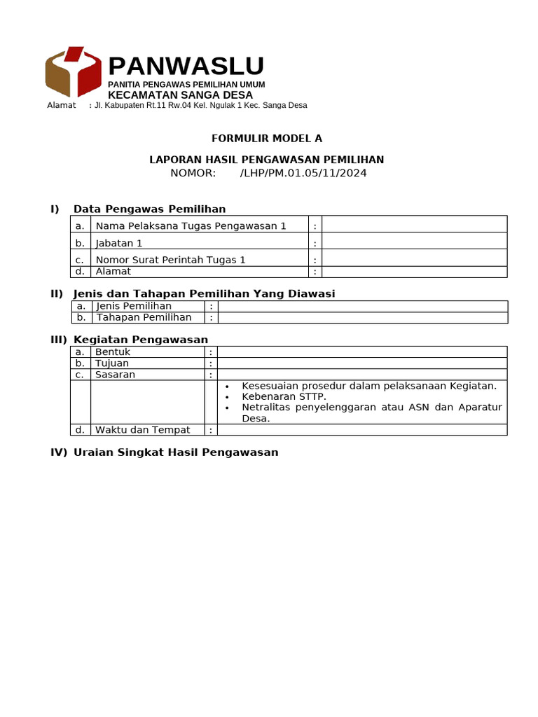 Form. A PTPS Terbaru | PDF