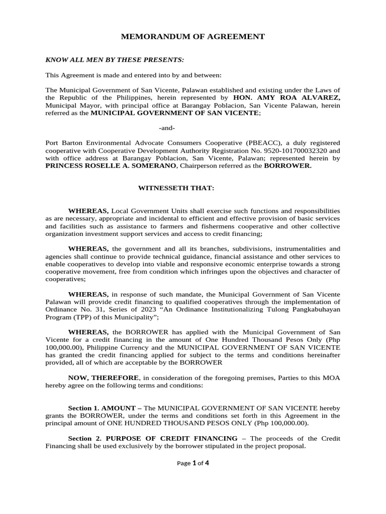 Moa TPP Pbeacc | PDF | Cooperative | Interest