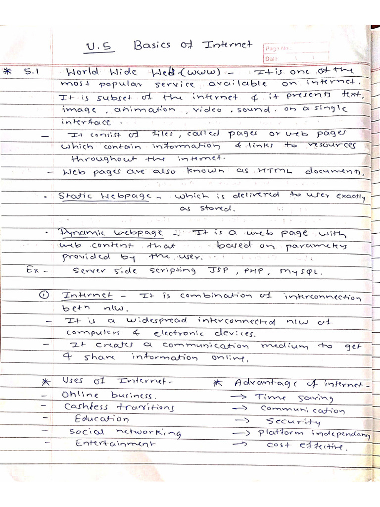 Unit 5 Basic of Internet | PDF