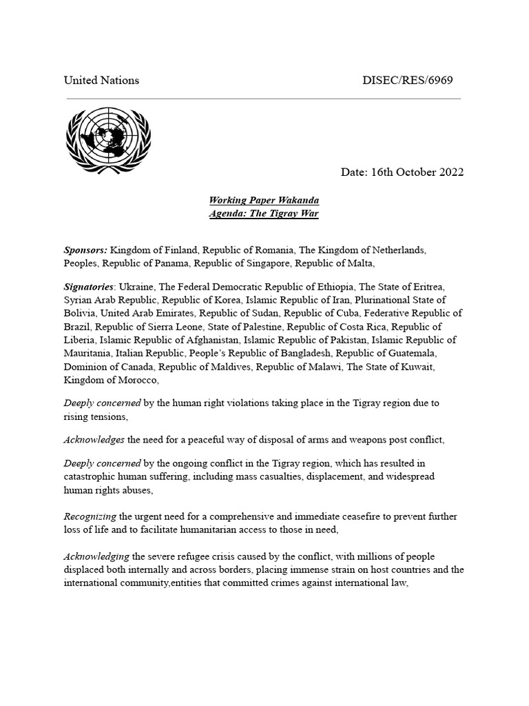 Working Paper Wakanda | PDF | Peacekeeping | United Nations