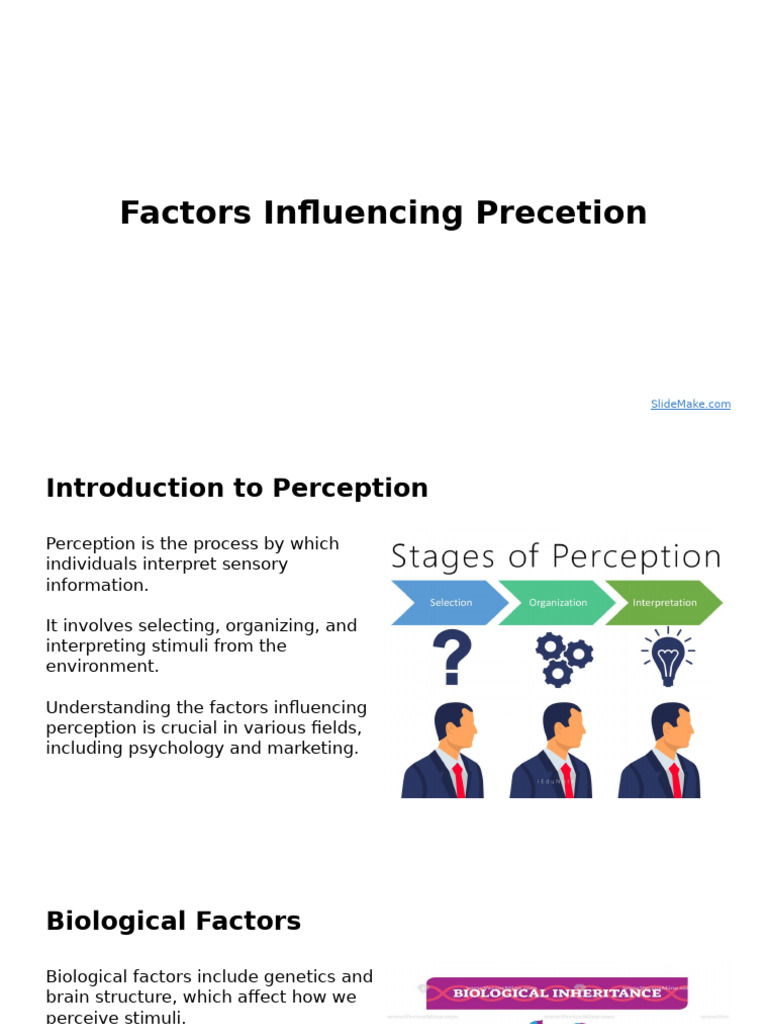 Factors Influencing Perception | PDF | Perception | Attention