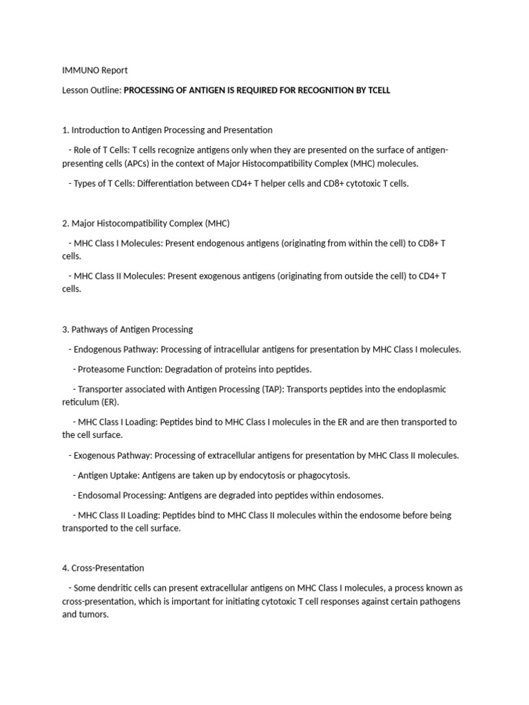 IMMUNO-Report | PDF | Antigen | Mhc Class I