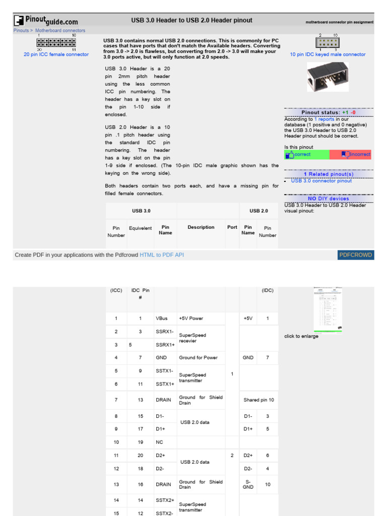Pinoutguide Com Motherboard Usb 3 To Usb 2 Header Pinout SHT | PDF ...