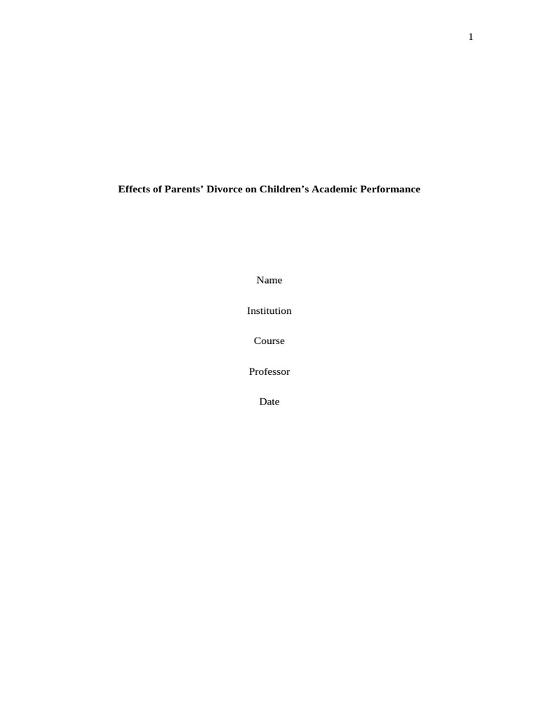 APA Assignment 3 - Citations & References | PDF | Divorce | Psychology