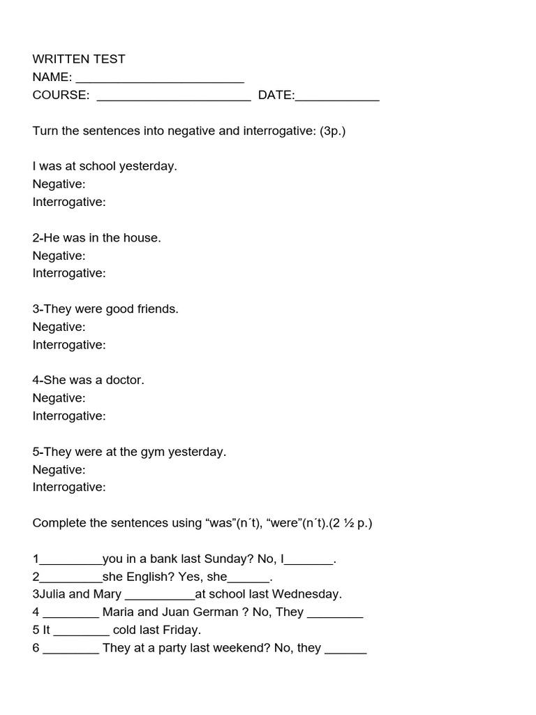 Written Test 3°A 2024 | PDF