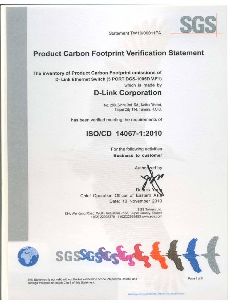 ISO 14067 1 Carbon Footprint Emissions DGS 1005D | PDF