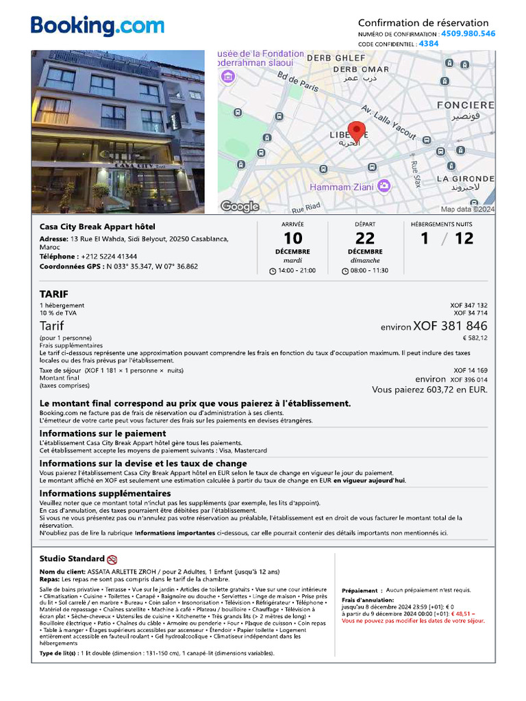 Hotel Zroh Assata Arlette | PDF