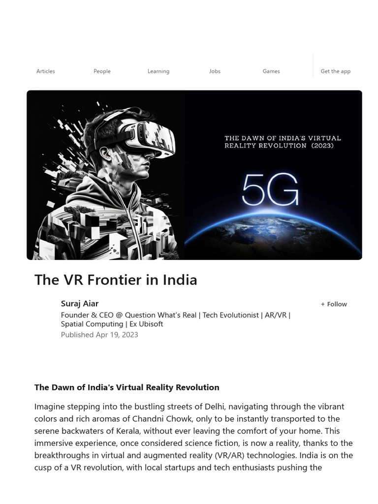 VR-frontier-india by QWR (SURAJ AIAR) | PDF | Virtual Reality ...