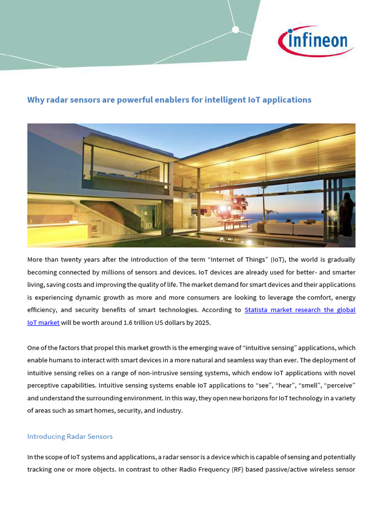 Infineon Infineon Radar IoT Sensors Article v01 00 en | PDF | Internet ...