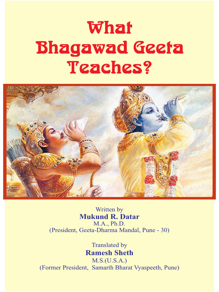 What Bhagawad Geeta Teaches Mukund R Datar | PDF | Bhagavad Gita ...