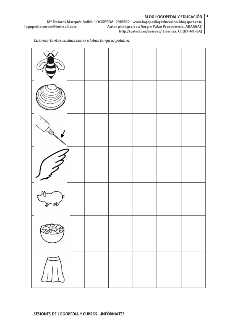 Conciencia Fonológica Sílabas | PDF