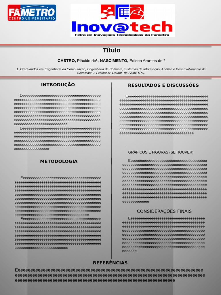 Modelo de Banner - Inov@tech 2024 | PDF